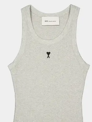 AMI Paris De Coeur Ribbed Tank Top