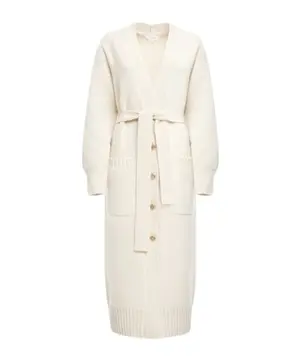 Malo Long-sleeved Long Cardigan - White