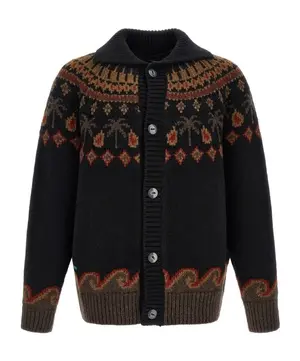 Alanui Sweet Winter Patterned Cardigan - Black