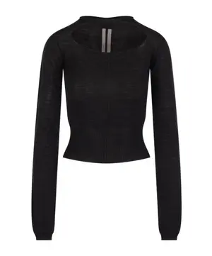 Rick Owens Cut Out Detailed Long Sleeve Top
