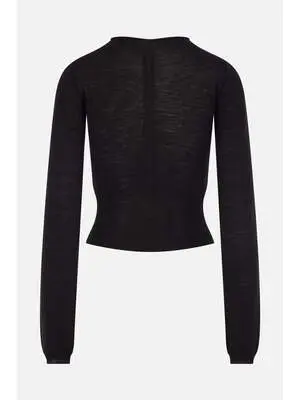 Rick Owens Cut Out Detailed Long Sleeve Top