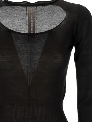 Rick Owens Cut Out Detailed Long Sleeve Top