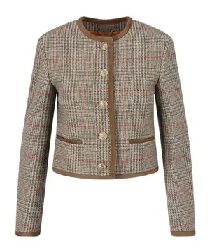 GOLDEN GOOSE Checked Cropped Jacket - No