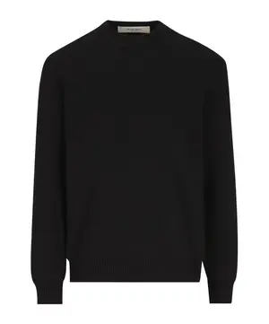 GOLDEN GOOSE Logo-embroidered Crewneck Sweater - Black