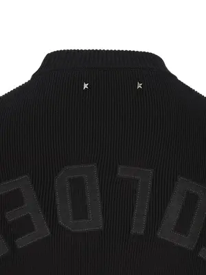 GOLDEN GOOSE Logo-embroidered Ribbed Crewneck Sweater