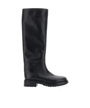 STRATEGIA Round-toe Tall Boots - Black