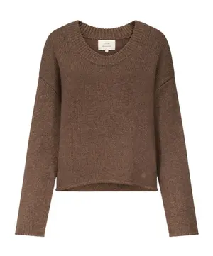 Loulou De Saison Derry Lds U-neck Cashmere Sweater - Coffee