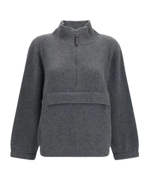 Brunello Cucinelli Quarter-zip Cashmere Sweater - Black