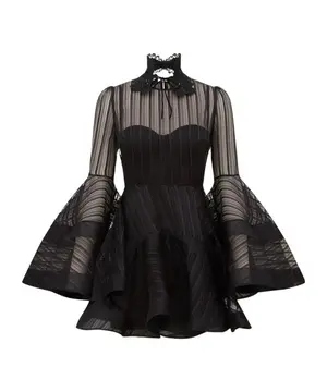 Zimmermann Valiant Lantern Mini Dress - Black