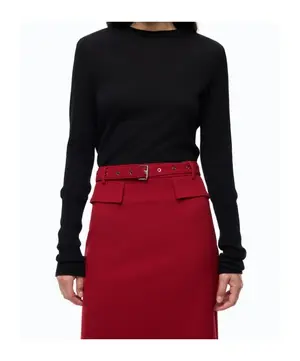 Pinko Wool Ribbed-cuff Sweater
