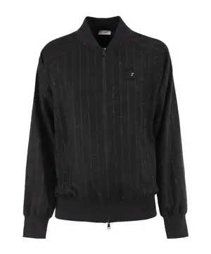 Brunello Cucinelli Zip-up Bomber Jacket With Ribbed Details - No