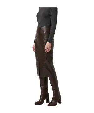Federica Tosi Crocodile-effect Leather Midi Skirt