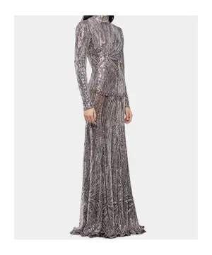 Rabanne Sequin-embellished Embroidered Maxi Skirt - Silver/brown