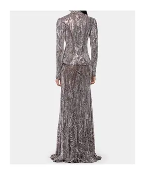 Rabanne Sequin-embellished Embroidered Maxi Skirt - Silver/brown