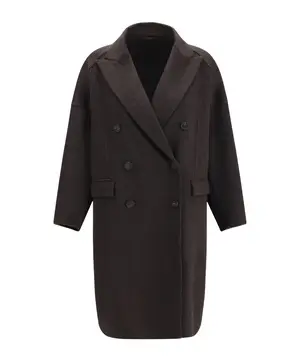 Brunello Cucinelli Collared Long-sleeved Coat - Black
