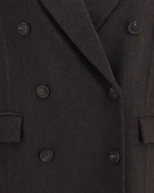 Brunello Cucinelli Double-breasted Cashmere Coat - Black