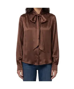Federica Tosi Silk-blouse Blouse With Bow - Brown