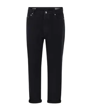 Brunello Cucinelli Five-pocket Cotton Jeans With A Contemporary Silhouette - Black