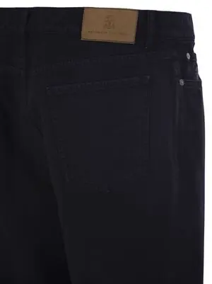 Brunello Cucinelli Five-pocket Cotton Jeans With A Contemporary Silhouette - Black