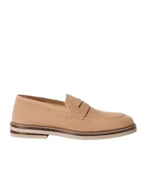 Brunello Cucinelli Penny Slip-on Loafers - Beige