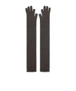 Rick Owens Long Knit Gloves - Grey