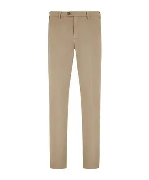 Canali Twill Slim-fit Trousers - Nude