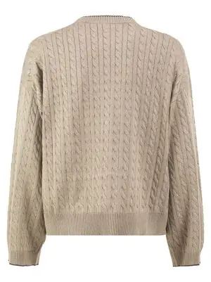 Brunello Cucinelli Cable-knit Crew Neck Jumper With Shimmering Yarn