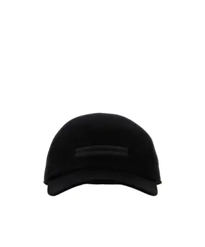 Zegna Logo Detailed Baseball Cap - Black
