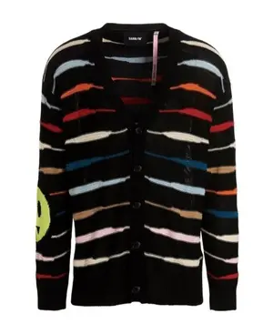 BARROW Striped V-neck Buttoned Cardigan