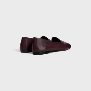 Celine Aura Loafer In Goatskin - Wine Red