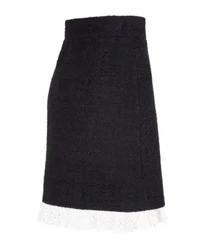 Miu Miu Lace-trim Tweed Skirt