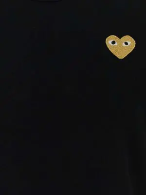 Play Comme Des Garcon Heart Patch Cotton T-shirt - Black