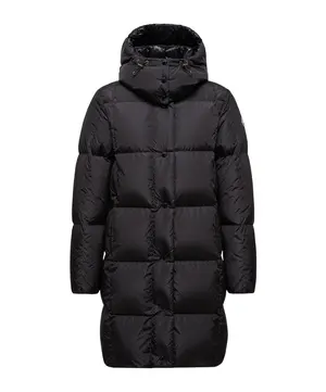 Moncler Litte Square-quilted Hooded Long Down Jacket