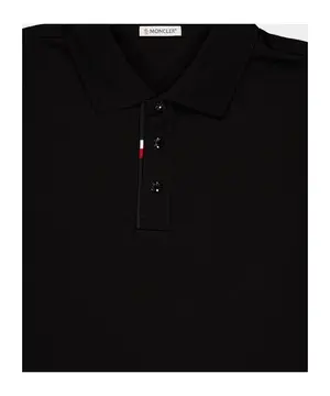 Moncler Logo Patch Short-sleeved Polo Shirt - Black