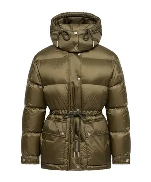 Moncler Sesie Hooded Mid-length Down Jacket