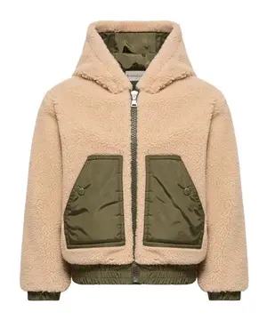 Moncler Teddy Zip-up Hoodie - Beige