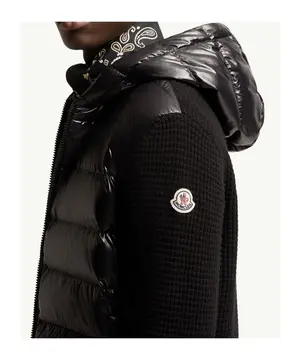 Moncler Cashmere Wool Blend Padded Zip-up Cardigan