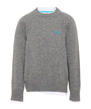 MSGM Crew-neck Knit Top - Gray