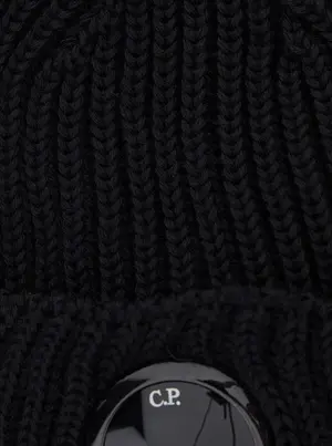 C.P. COMPANY Logo Plaque Knit Beanie
