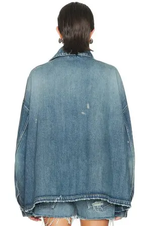 Balenciaga Denim Parka With Paint Splatter