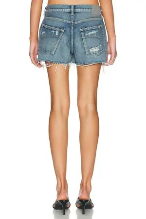 Balenciaga Denim Skort With Paint Splatter And Distressed Finish - Stained Blue