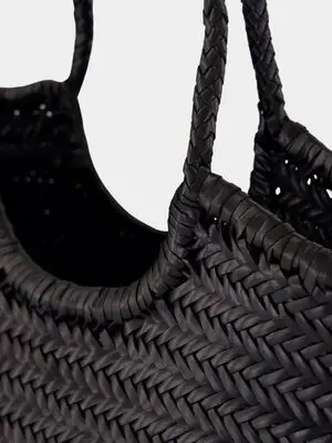 Dragon Diffusion Nantucket Woven Leather Shoulder Bag - Black