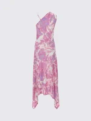 Versace One-shoulder Abstract Print Viscose Midi Dress