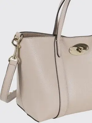 Mulberry Bayswater Mini Tote Bag In Grained Calf Leather With Removable Strap - Beige
