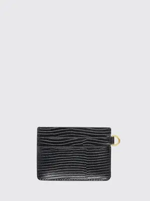 Isabel Marant Étoile Flat Cow Leather Card Holder With Studs And Metal Ring