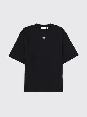 Off-White Cotton T-shirt With Contrasting Arrow Logo On The Back - Black