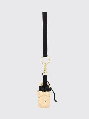 PATOU Raffia And Leather Keyring With Contrasting Logo - Beige