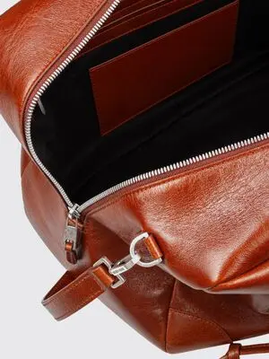 GOLDEN GOOSE Vita Leather Handbag With Double Handle And Detachable Shoulder Strap - Brown