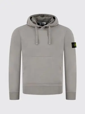 Stone Island Relaxed Fit Cotton Hoodie With Kangaroo Pocket - Grey 1