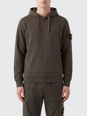 Stone Island Relaxed Fit Cotton Hoodie With Kangaroo Pocket Grey